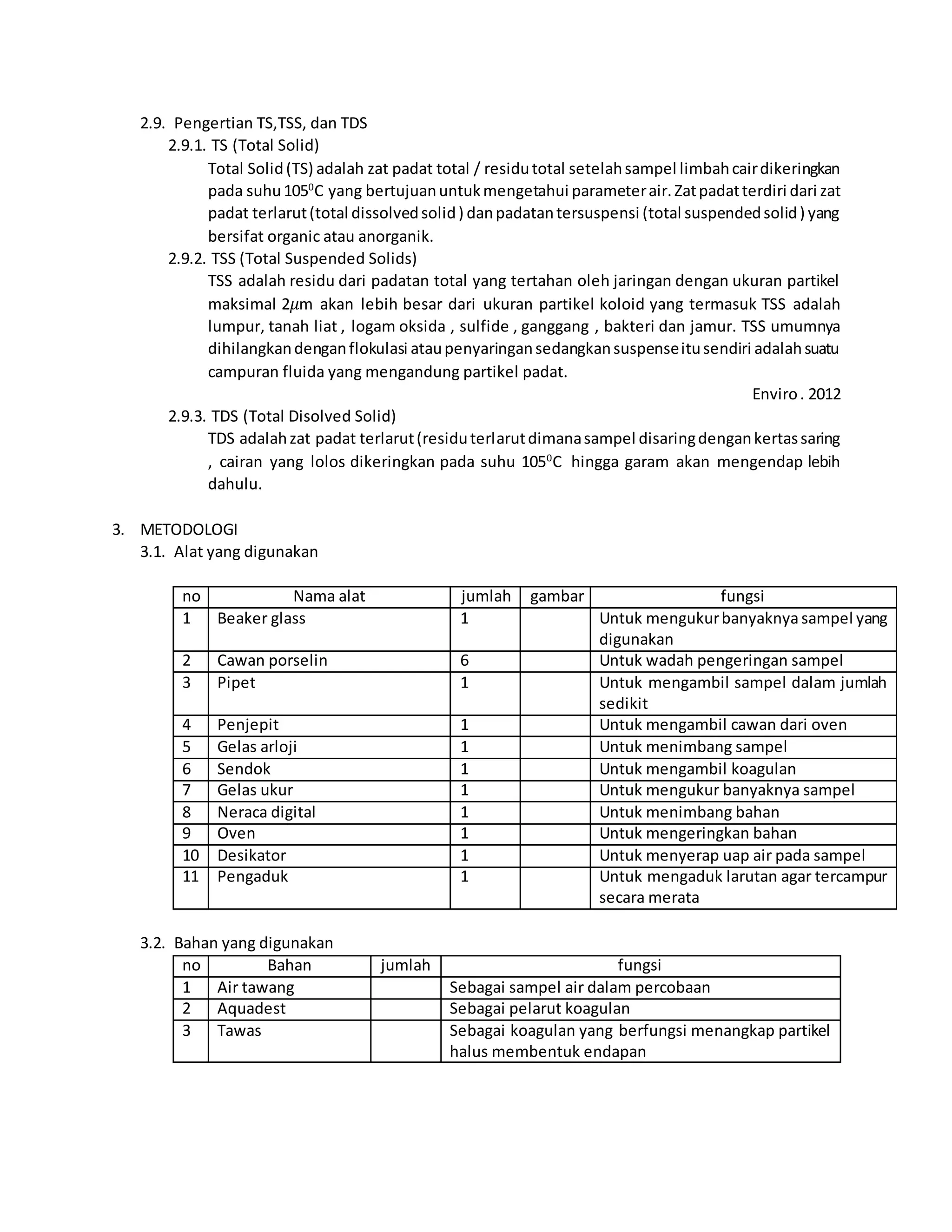 Analisa zat padat | DOCX