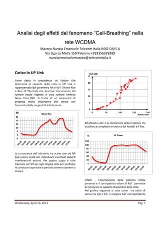 Analisi degli effetti del fenomeno “cell breathing” nella rete wcdma | PDF
