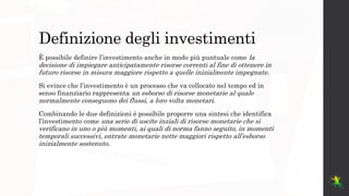 Analisi degli Investimenti | PPTX