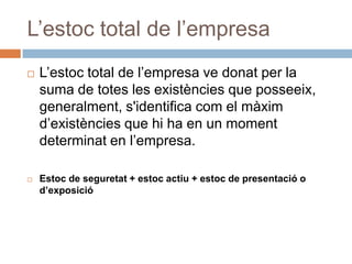 Analisi de estoc formulas | PPTX