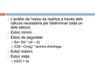 Analisi de estoc formulas | PPTX