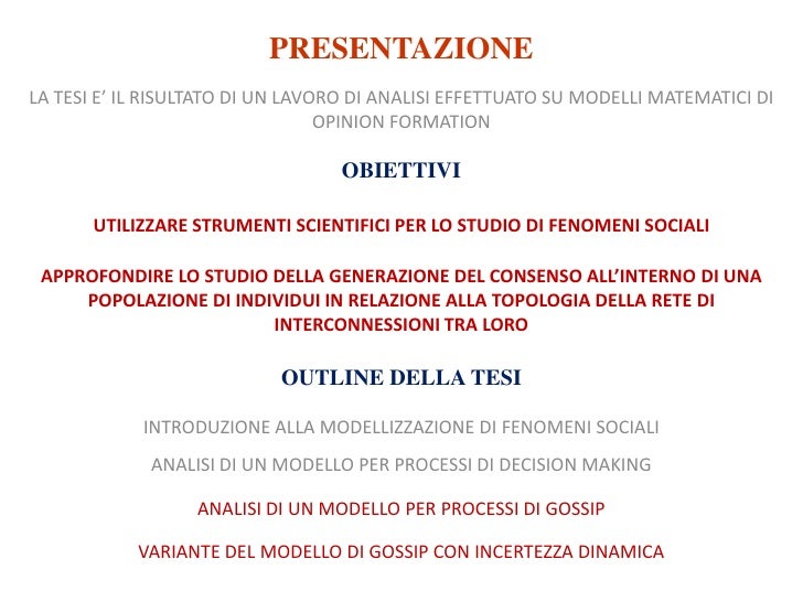Analisi Di Modelli Di Opinion Formation In Reti Complesse