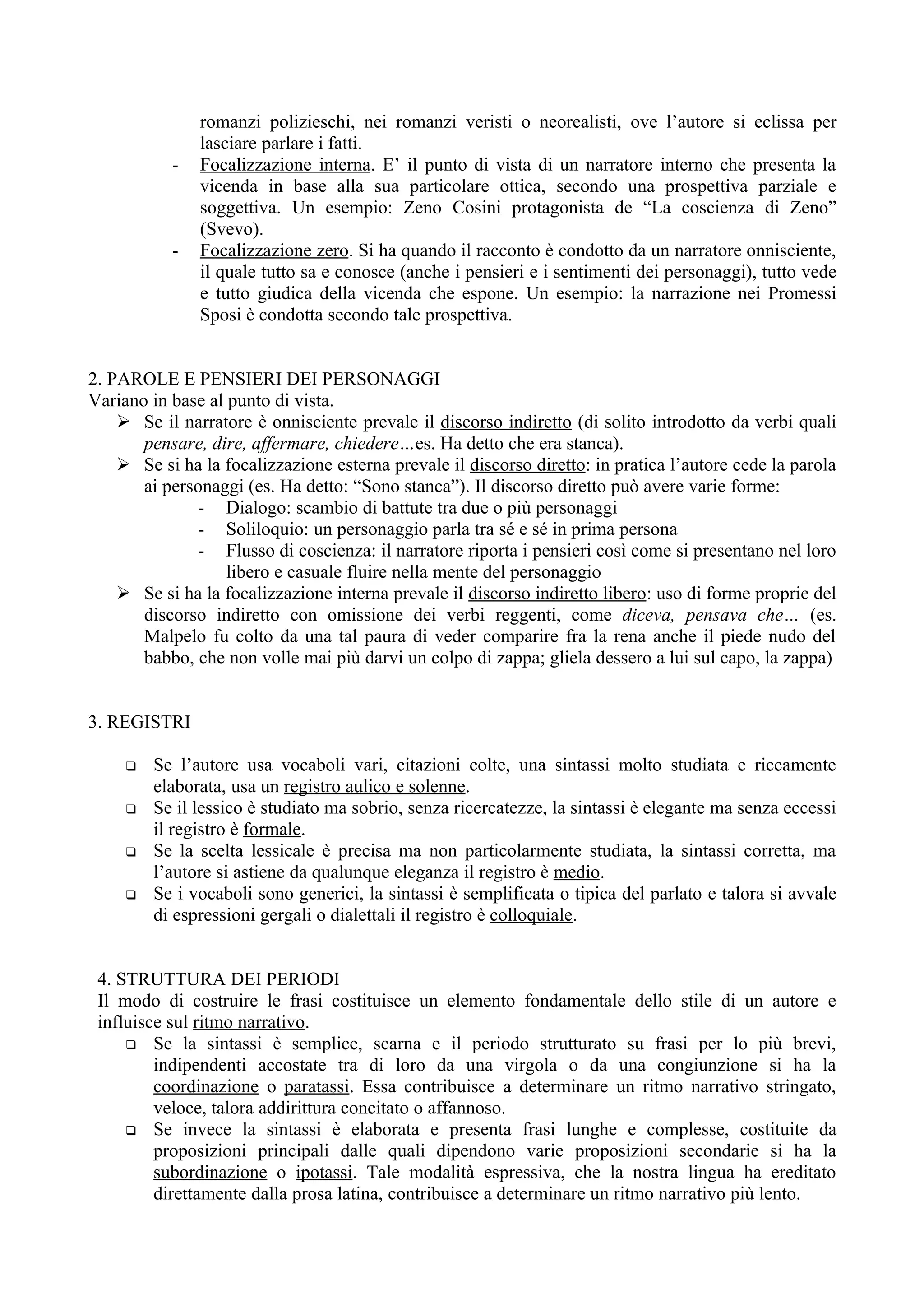 Analisi e commento di un testo letterario | DOC