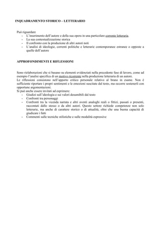 Analisi e commento di un testo letterario | DOC