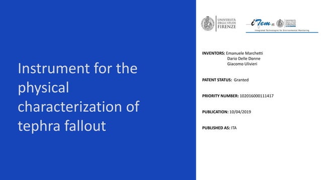 Instrument for the physical characterization of tephra fallout | PPT