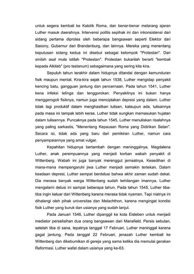 Analisis Karakter Tokoh "Martin Luther" | PDF