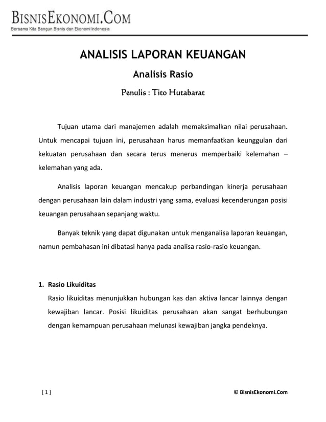 Analisis laporan-keuangan | PDF