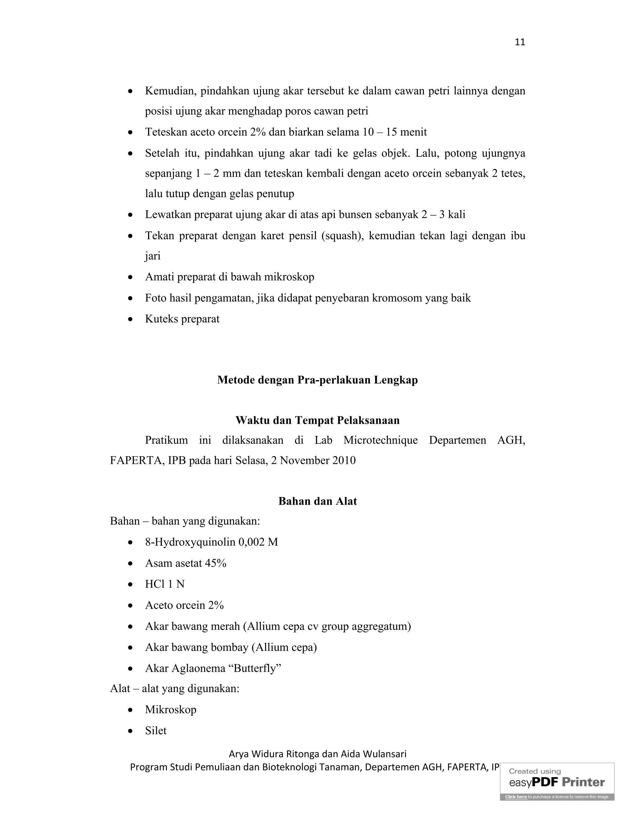 Analisis mitosis | PDF