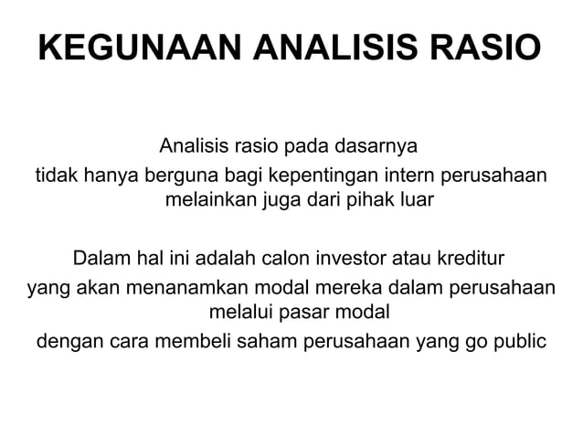 Analisis rasio | PPT