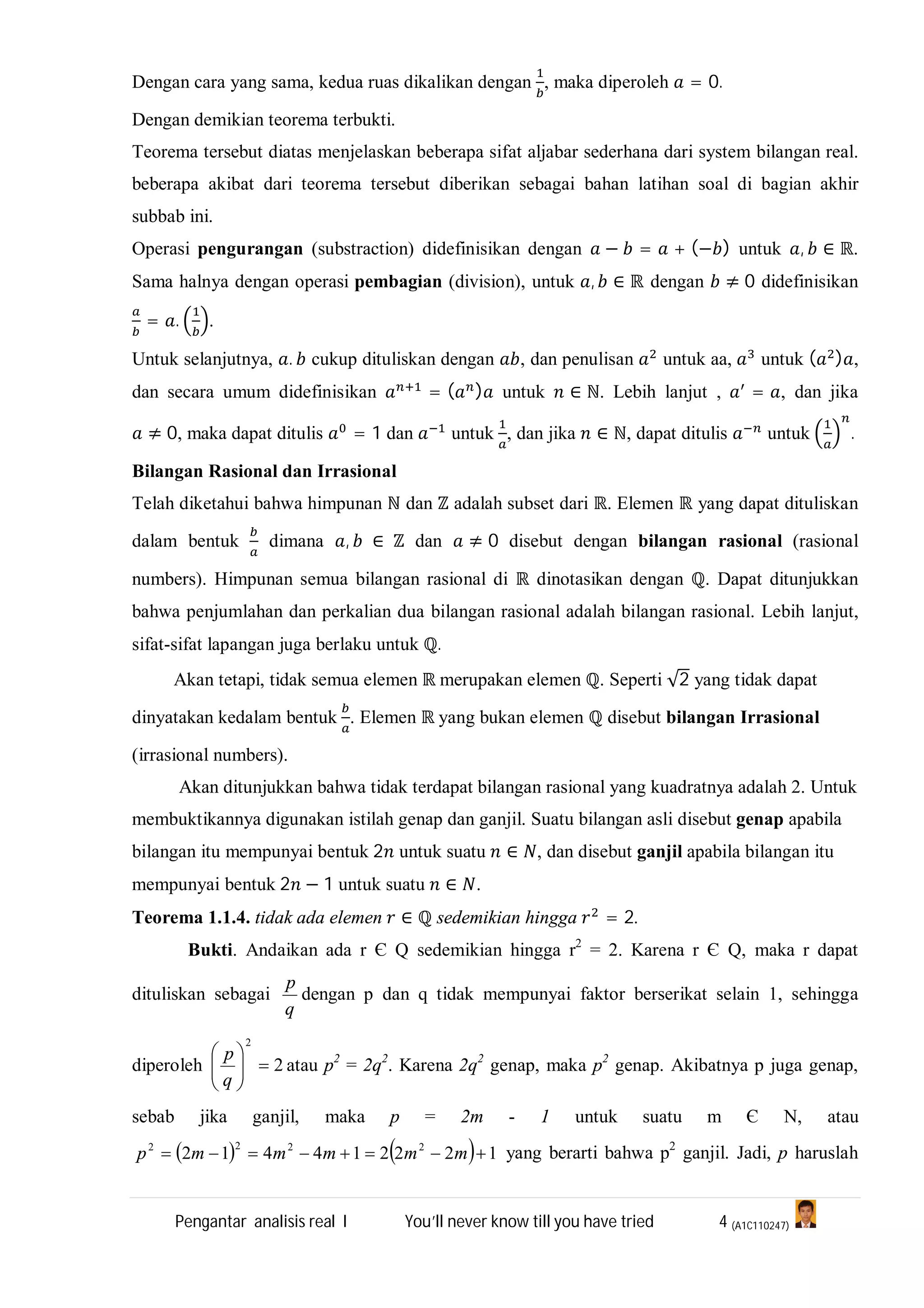Analisis real-lengkap-a1c | PDF