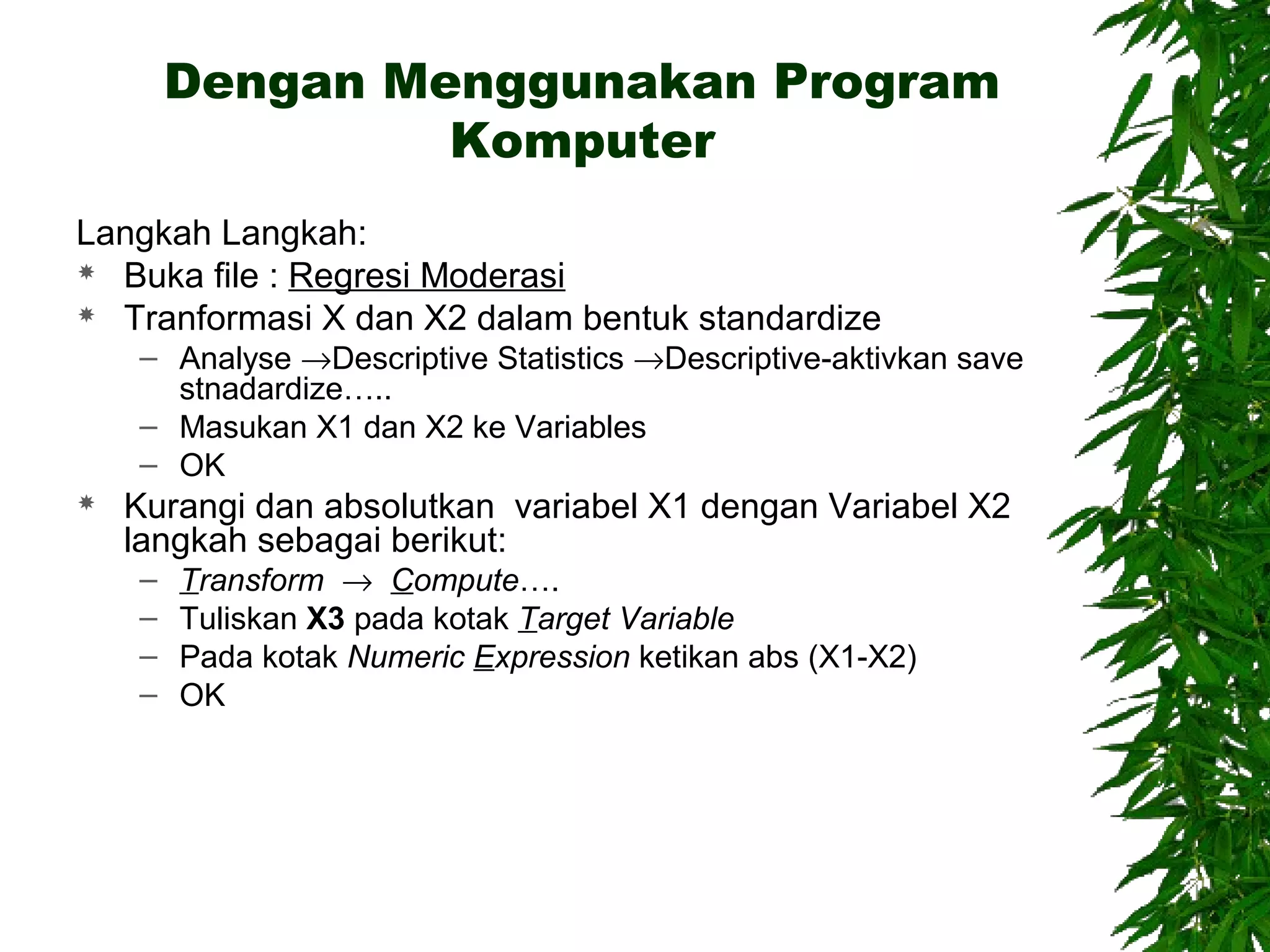 Analisis regresi-dengan-variabel-moderating-dan-intervening 20091 (1) | PPT