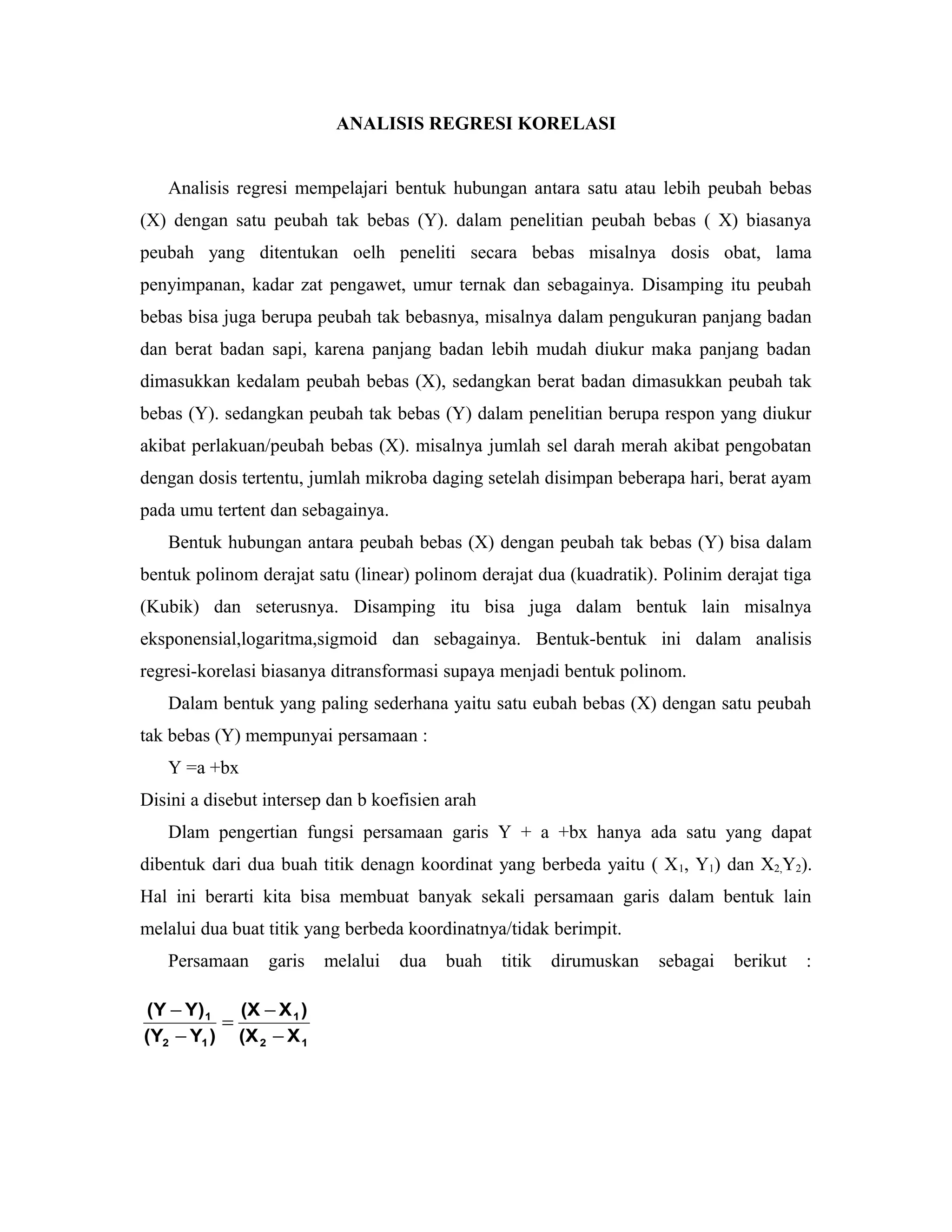 Analisis regresi-korelasi | PDF