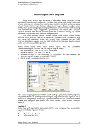 Analisis regresi linier berganda | PDF