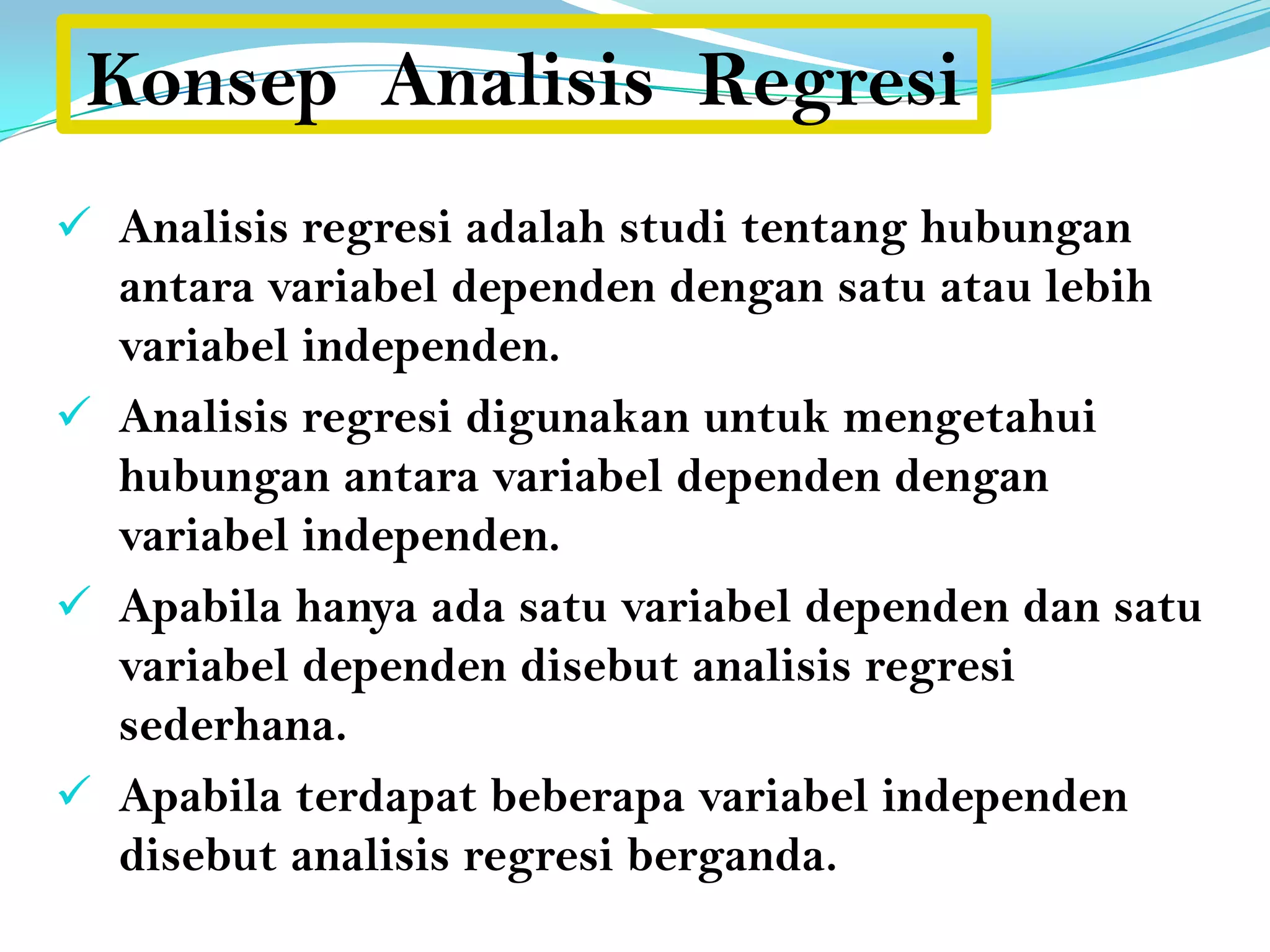 Analisis regresi-sederhana | PPTX