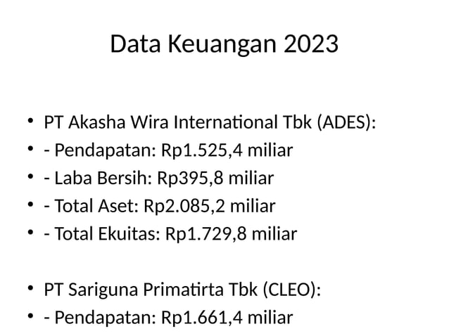 Analisis - ades vs cleo - 2023 - pptx | PPT