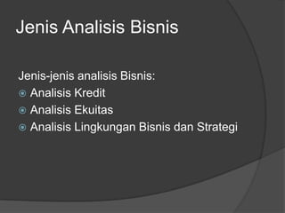 Analisis aktivitas bisnis | PPTX