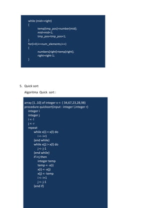 Analisis Algoritma Pada Masalah Sorting | PDF
