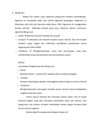 Analisis Algoritma Pada Masalah Sorting | PDF