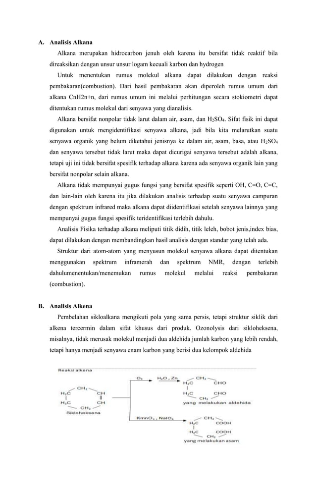 Analisis alkana, alkuna | DOCX