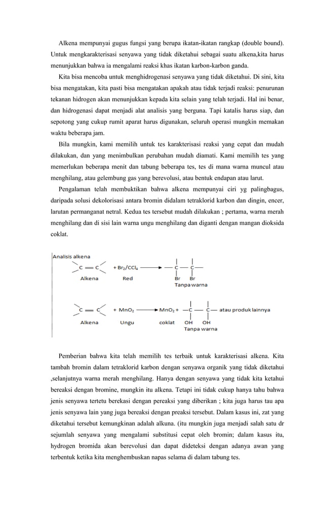 Analisis alkana, alkuna | DOCX