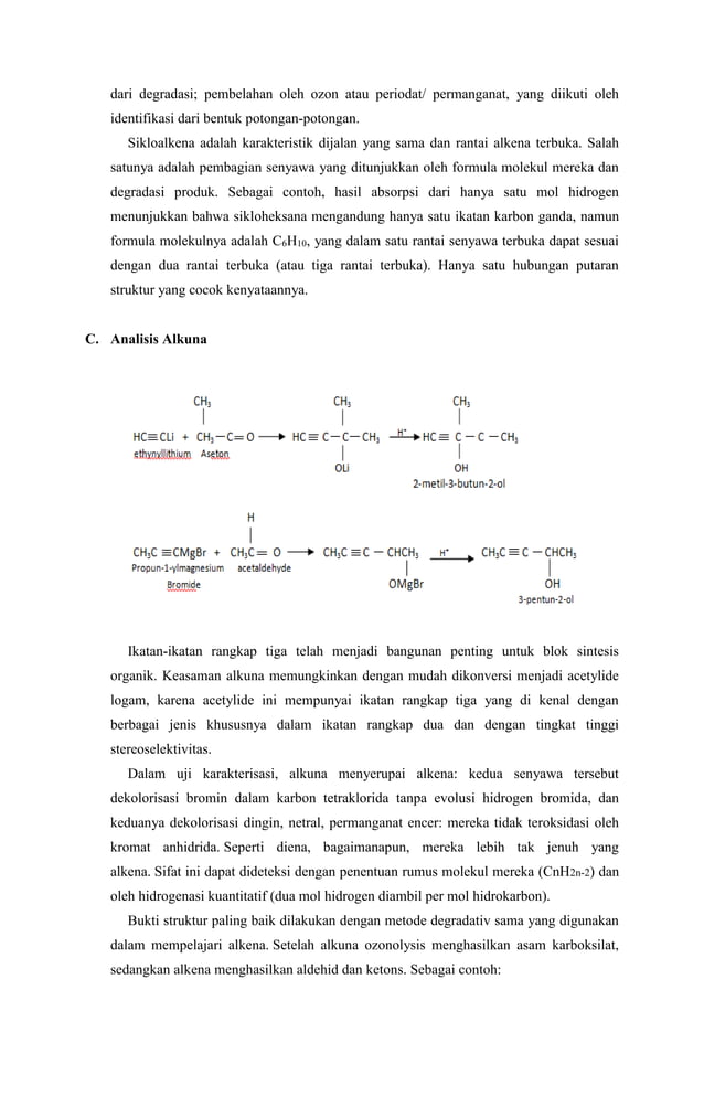 Analisis alkana, alkuna | DOCX