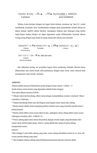 Analisis alkana, alkuna | DOCX