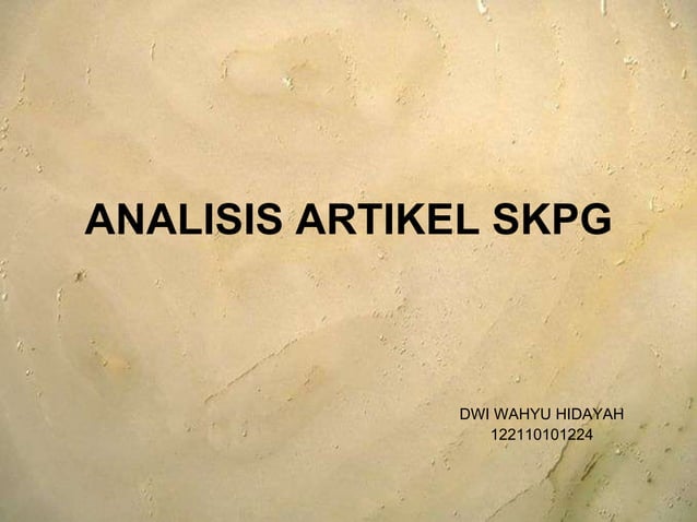 Analisis artikel skpg | PPTX