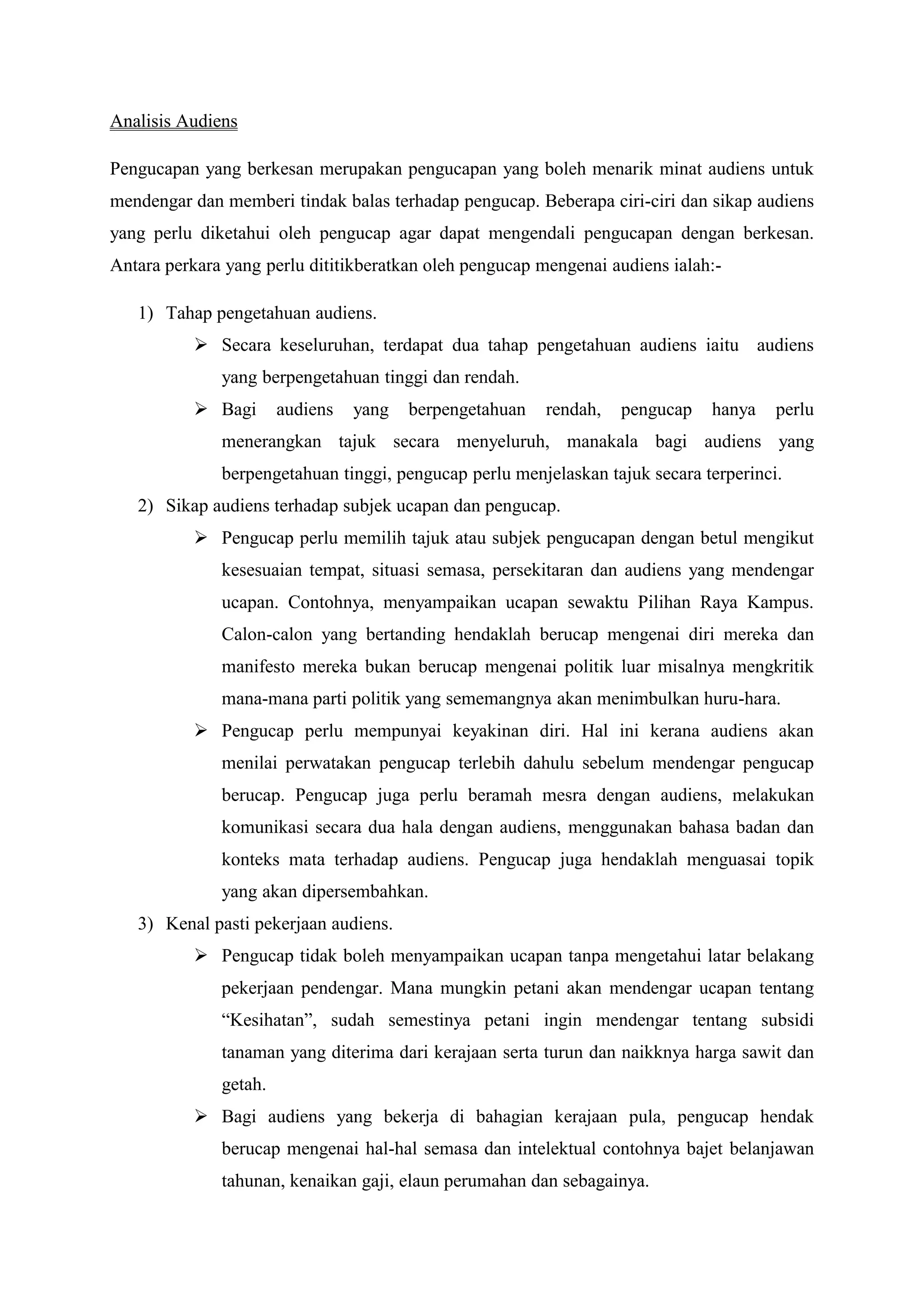 Analisis audiens | DOCX