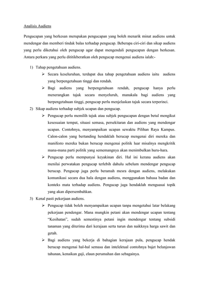 Analisis audiens | DOCX
