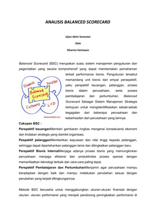 Analisis balanced scorecard final | DOC