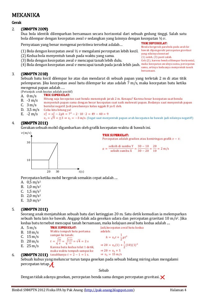 Analisis bedah soal snmptn 2012 fisika ipa Analisis bedah soal snmptn 2012 fisika ipa