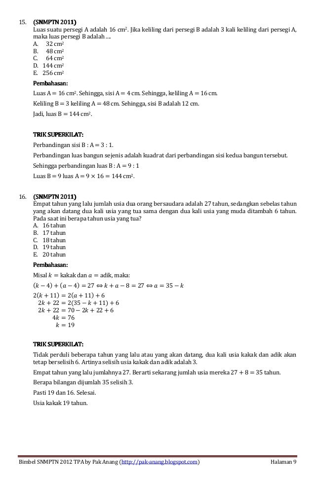 Analisis bedah soal snmptn 2012 kemampuan penalaran numerik (aljabar Analisis bedah soal snmptn 2012 kemampuan penalaran numerik (aljabar