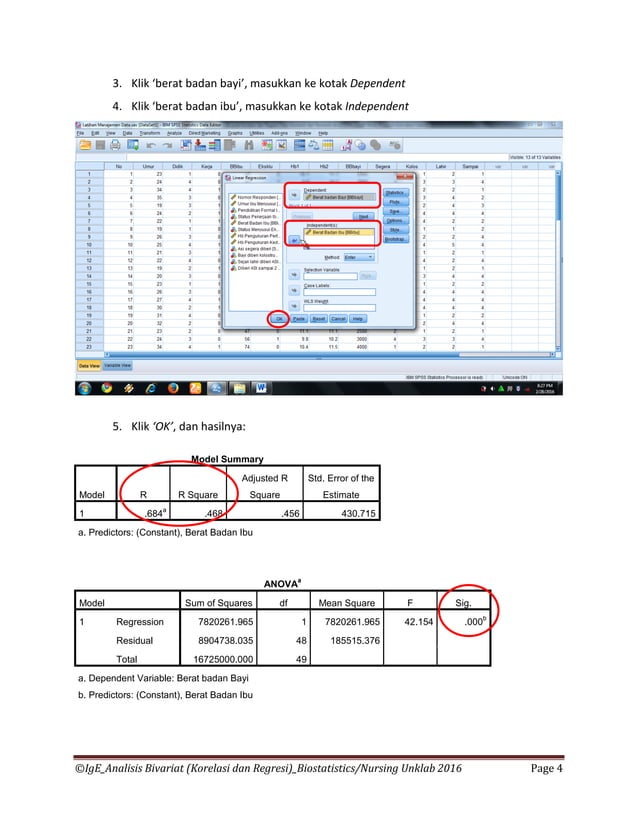 Analisis bivariat korelasi_dan_regresi_data_numerik_dan_numerik | PDF