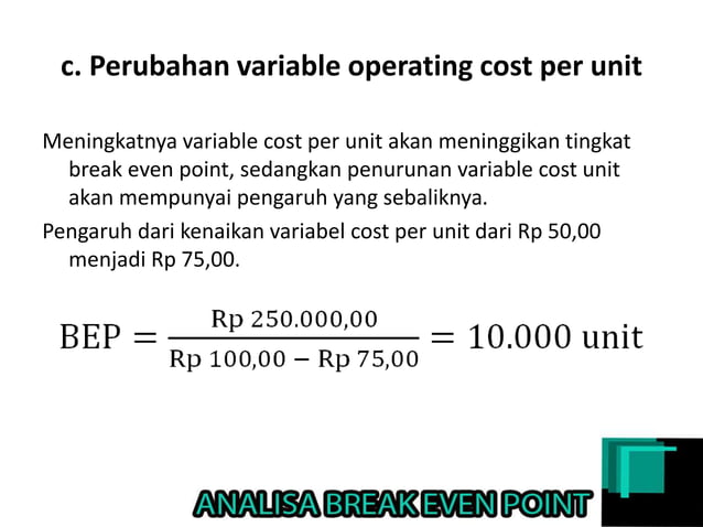 Analisis Break Even Point Lengkap | PPTX