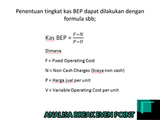 Analisis Break Even Point Lengkap | PPTX