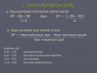 Analisis butir soal | PPT