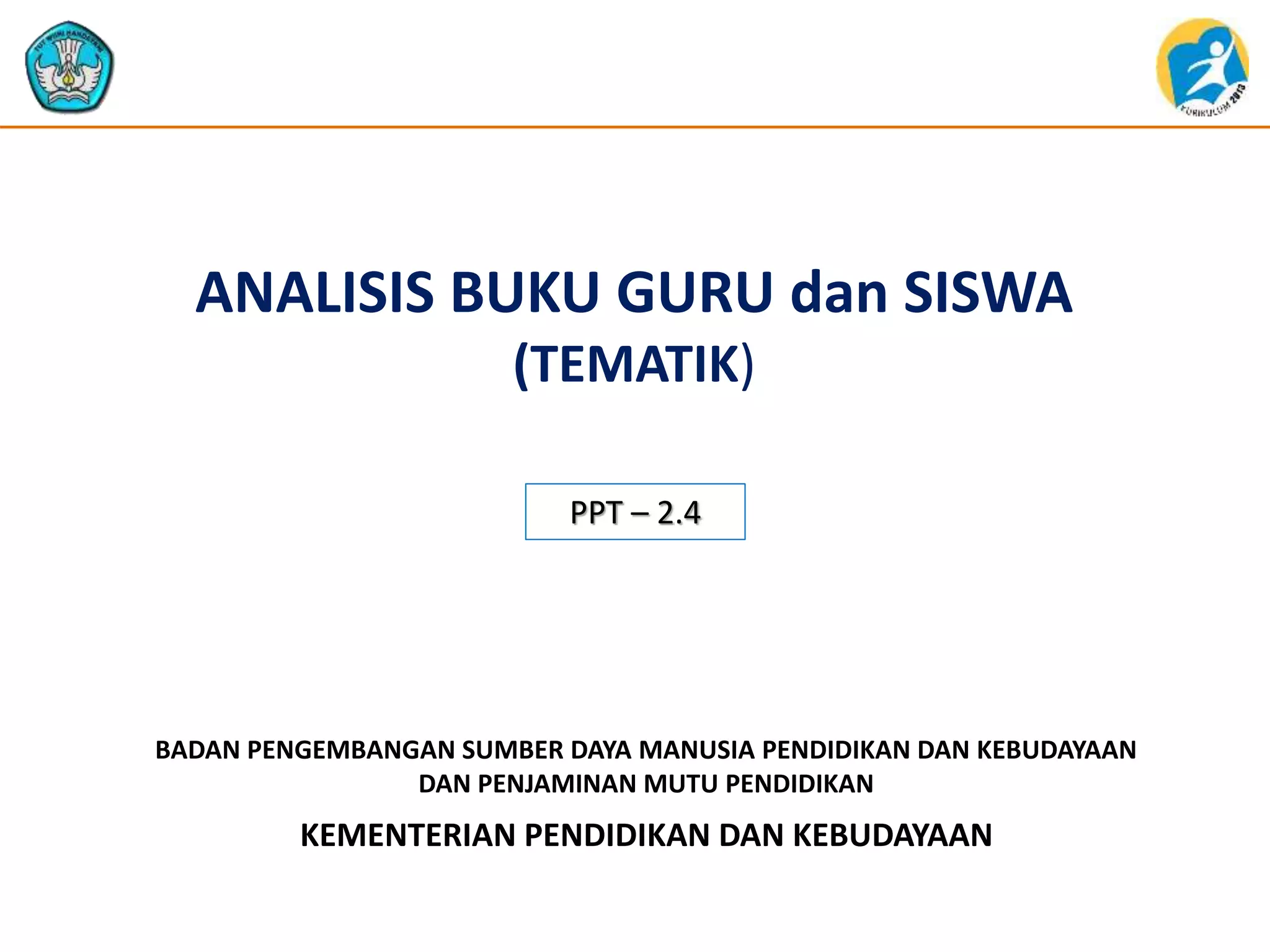 Analisis Buku Guru dan Siswa (Tematik | PPT