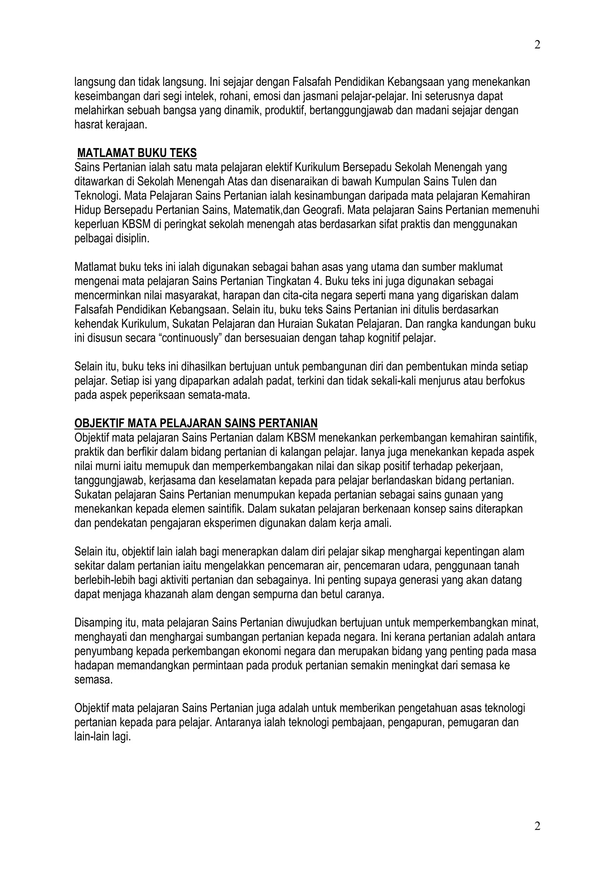 Analisis Buku Teks Sains Pertanian Tingkatan 4 | PDF
