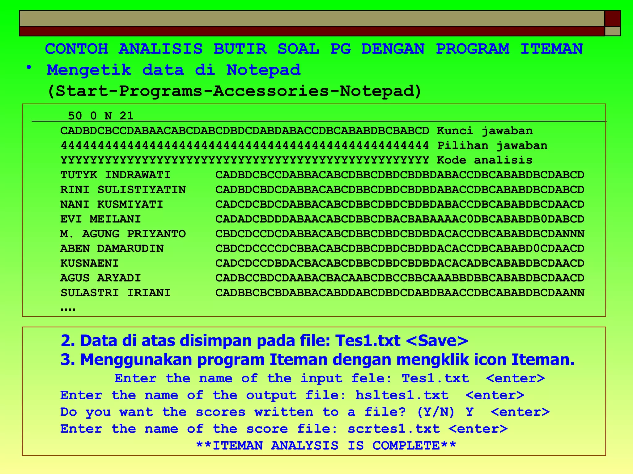 Analisis butir soal | PPT