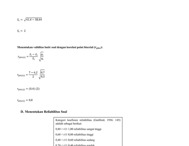 Analisis butir soal pilihan ganda dan uraian | PDF