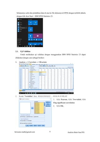 Analisis Butir Soal Pilihan Ganda Matematika Wajib Kelas XII IPA | PDF