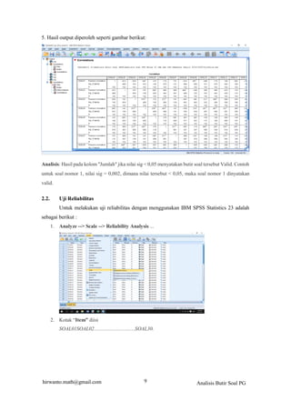 Analisis Butir Soal Pilihan Ganda Matematika Wajib Kelas XII IPA | PDF
