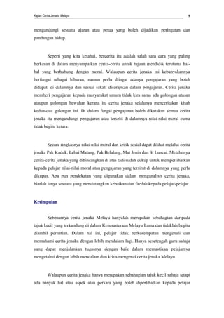Analisis Cerita Jenaka Melayu | DOC