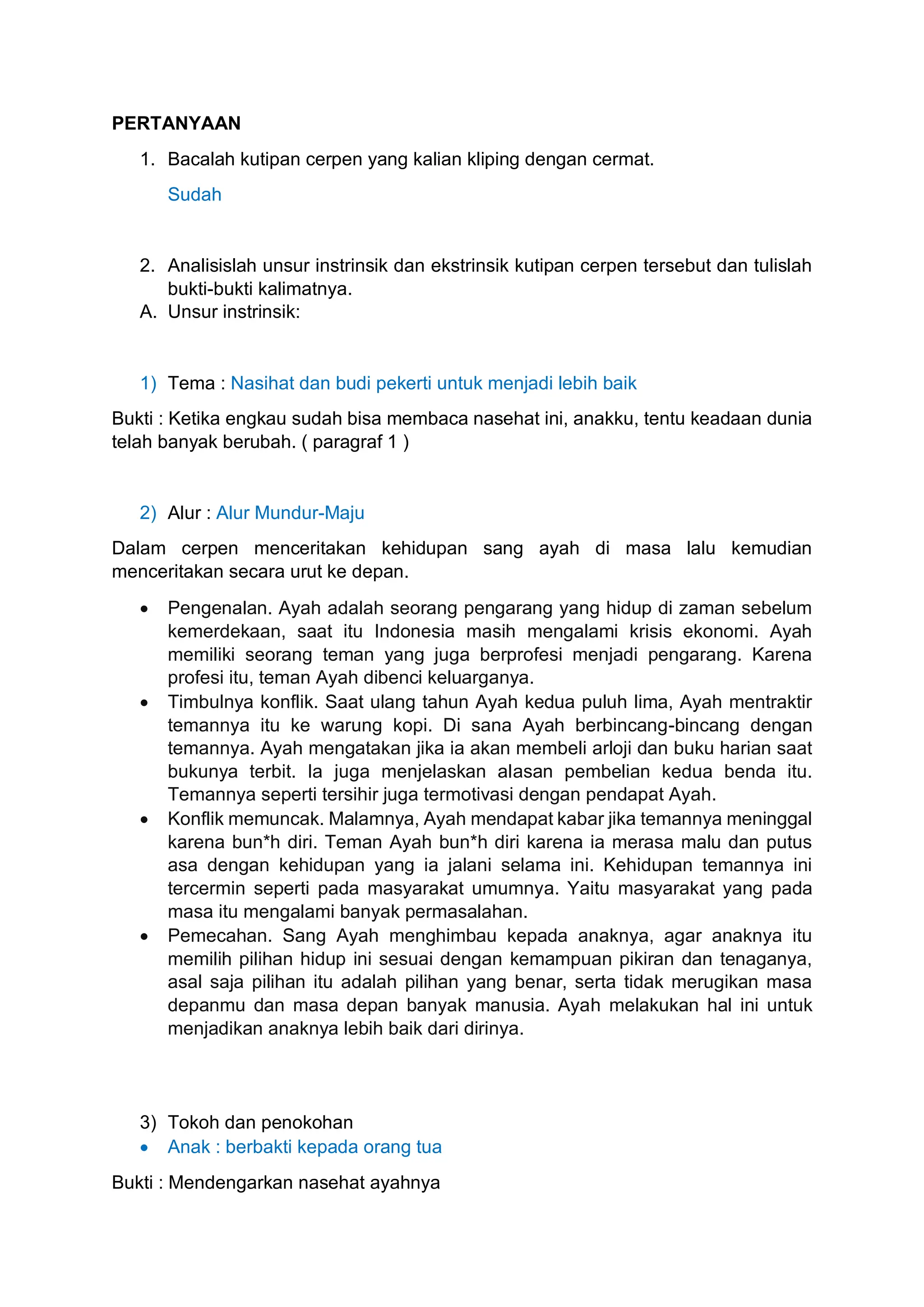 analisis cerpen bab 4.pdf bahasa Indonesia | PDF