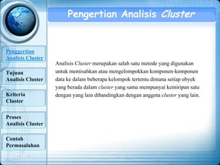 Analisis cluster | PPTX