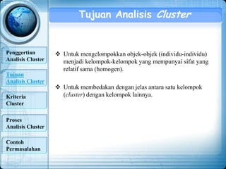 Analisis cluster | PPTX