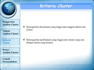 Analisis cluster | PPTX
