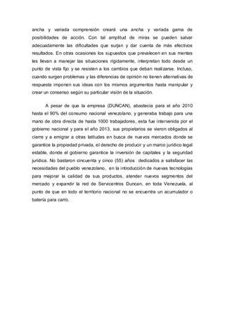 Analisis crítico estudio de caso acumuladores DUNCAN | DOCX