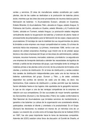 Analisis crítico estudio de caso acumuladores DUNCAN | DOCX