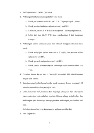 Analisis Dampak Penerapan Sistem Kerja Lembur (overtime) Terhadap ...